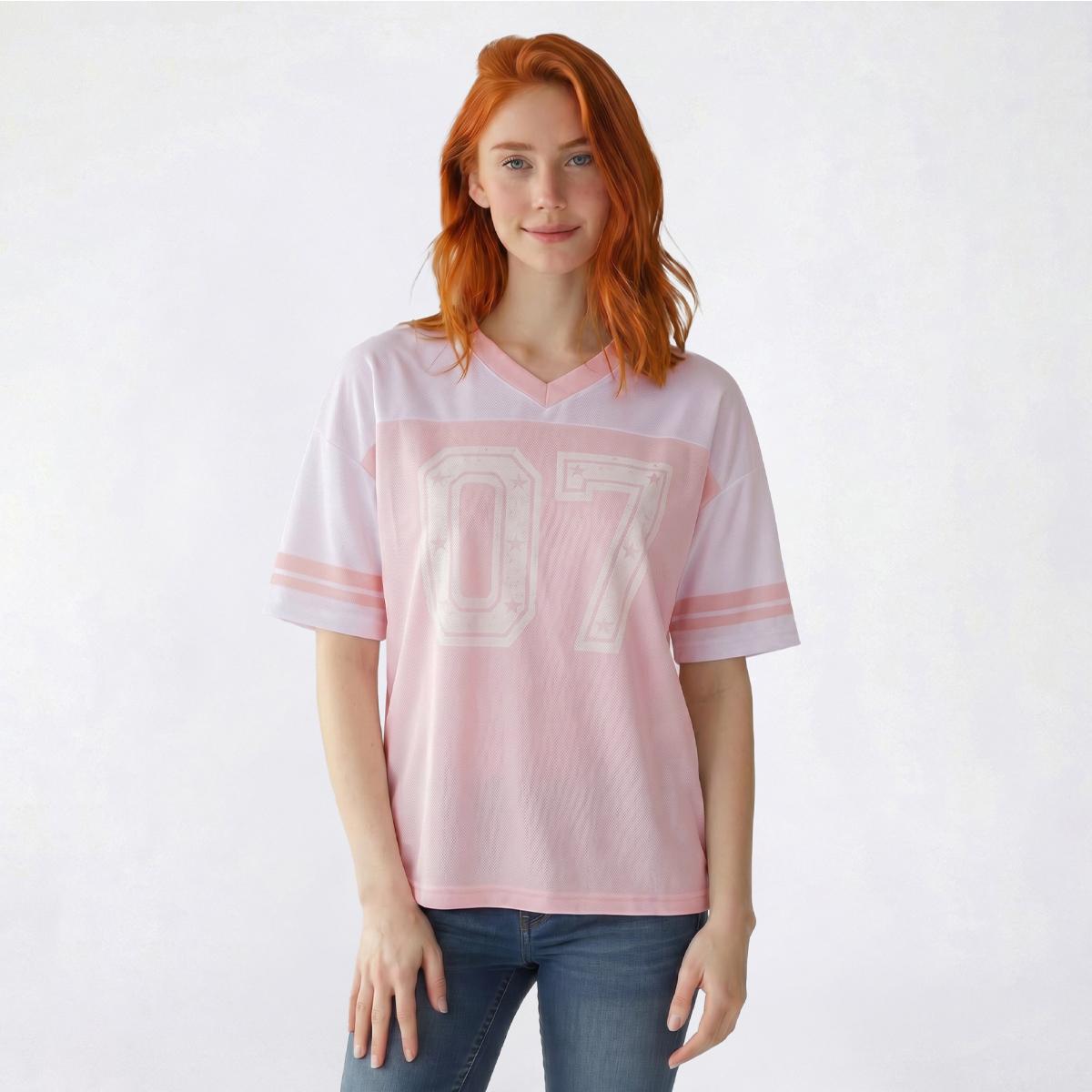 Click here for Juniors Derek Heart Mesh Oversized Boxy Football T... prices